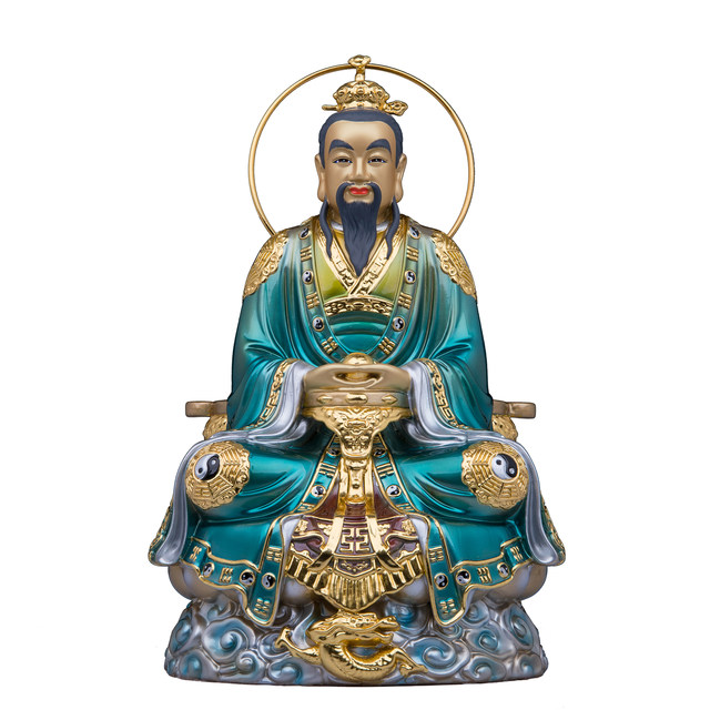 Kangsheng Brass Painted Sanqing Patriarch Statue Taishang Laojun Statue ...