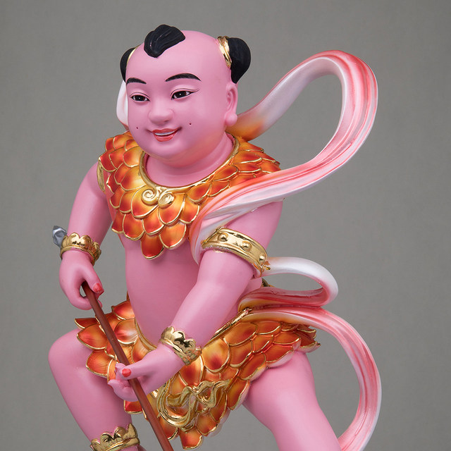 Kangsheng resin painted lotus third prince Nezha Nezha middle altar ...