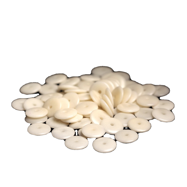 Cowhide, horn, chalcedony, ivory fruit separator, coconut shell, olive ...