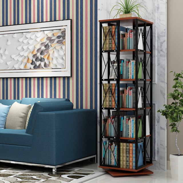 Large capacity bookshelf rotating bookshelf multi-layer student ...