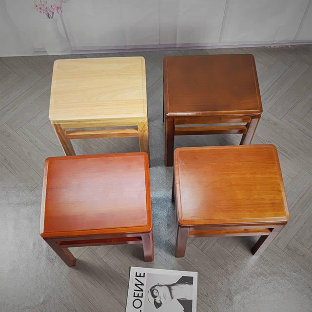 Antique square stool solid wood stool Nakura wooden bench catering ...