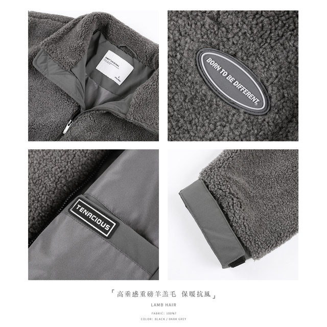 Gwit winter new casual loose lamb cashmere jacket cotton coat thickened ...