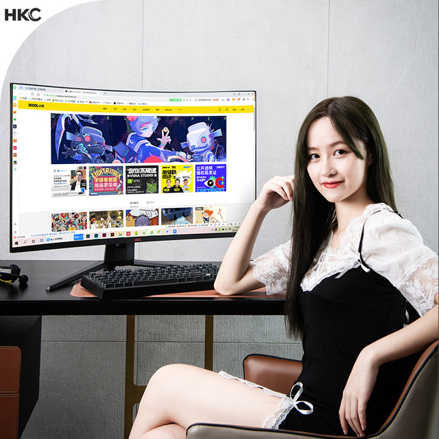 HKC monitor 32 inches 2K170HZ curved 240 e-sports G27H2 computer 4K ...