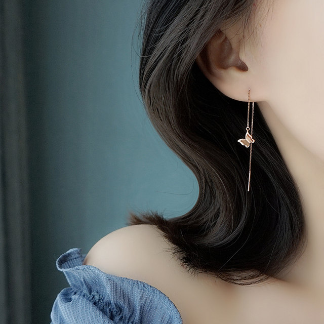 Xiao Z Youpin 925 silver three-dimensional double-layer butterfly ear ...