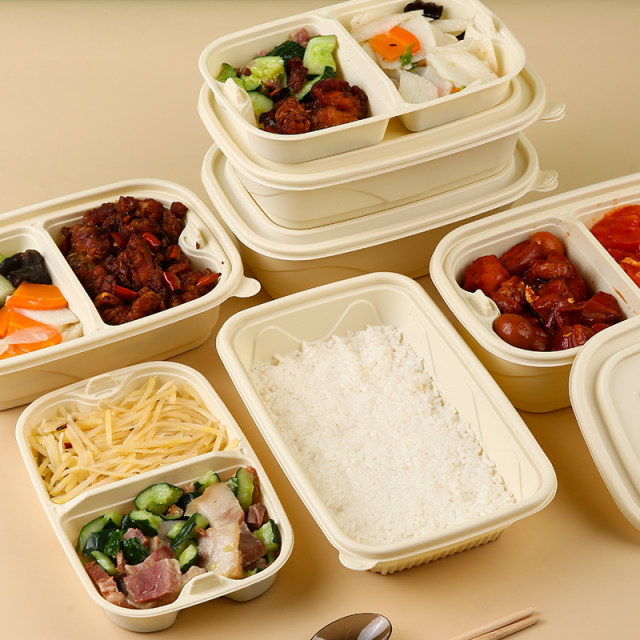Disposable double -layer pack box lunch is separated for takeaway lid ...