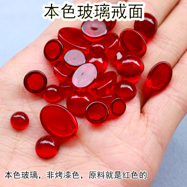 10 handmade DIY round oval patches made of red glass hairpin hair fork ...