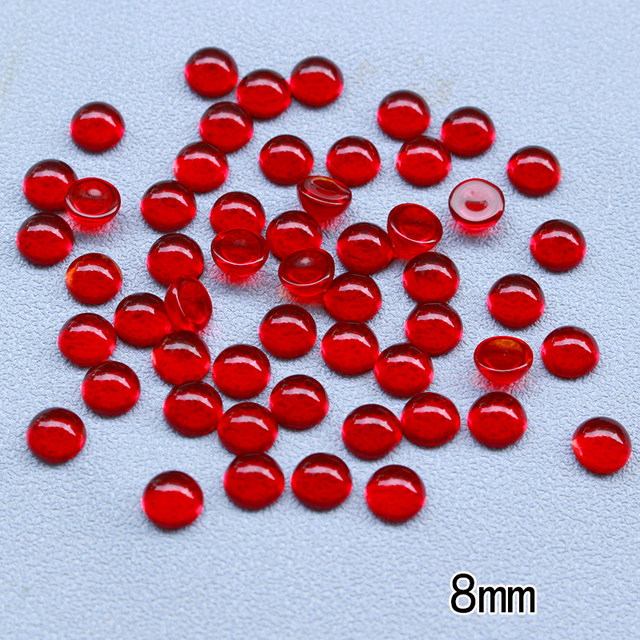 10 handmade DIY round oval patches made of red glass hairpin hair fork ...