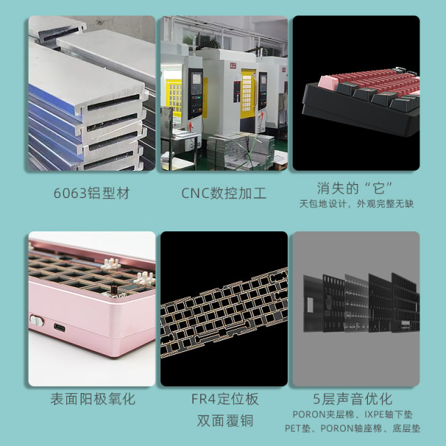Heiji Snake AL65 Three -mode Mechanical Keyboard Full CNC Aluminum Rugs ...