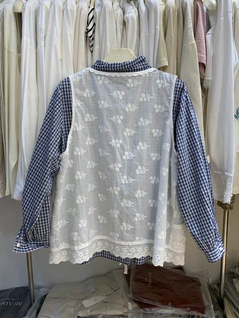 Lace lace spliced V-neck lace vest women 2025 new style sequin fresh ...