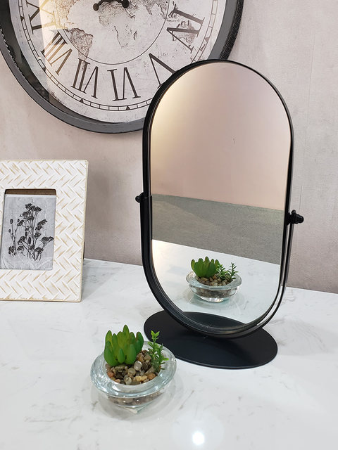 European retro desktop vanity mirror Nordic ins makeup mirror internet ...
