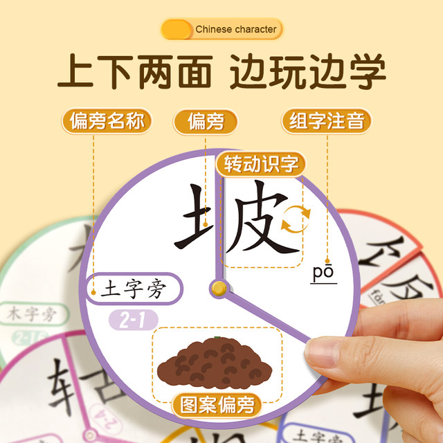 Magic Chinese Character Turntable Literacy Recognition Cards for ...