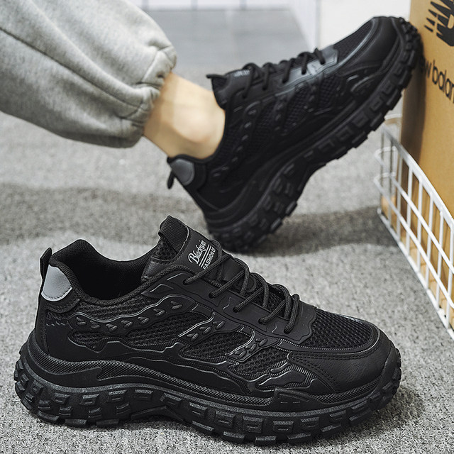 Labor shoes men's wear -resistant anti -slip work shoes men's black ...