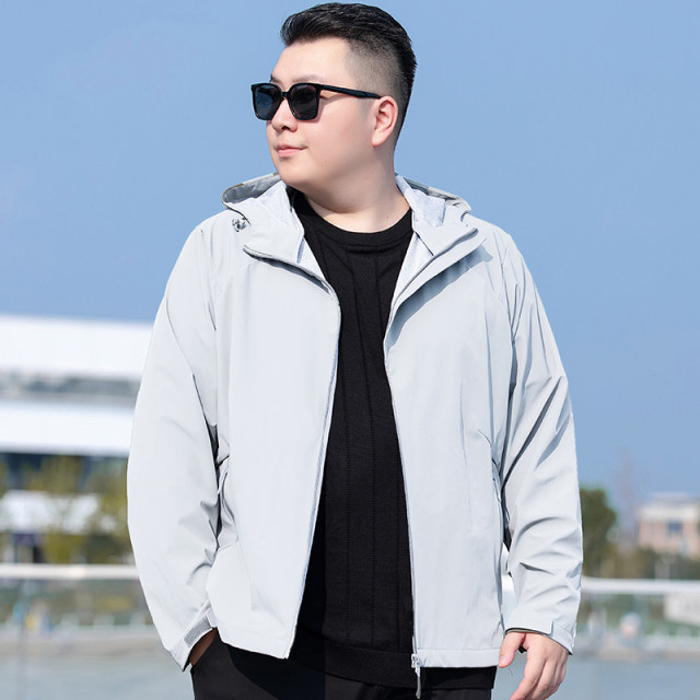 Outdoor Windproof Seamless Jacket Men's Plus Size Hooded Jacket Spring ...