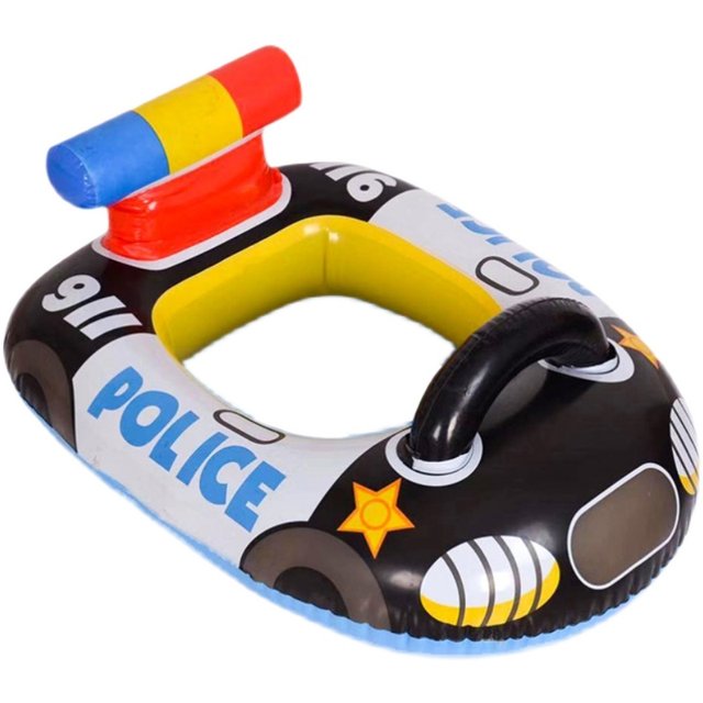 The new cartoon police car inflatable swimming circle children's drama ...