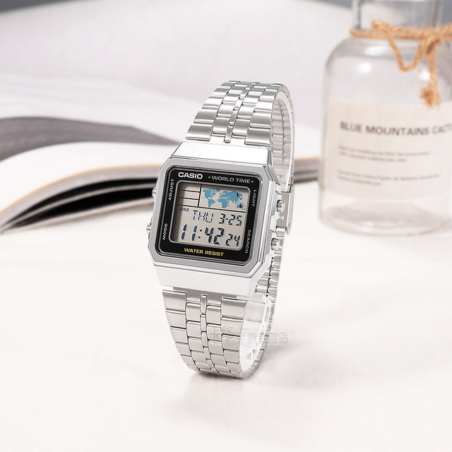 Casio retro small square watch female middle school and high school trendy student watch ...