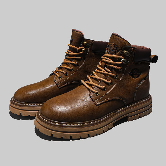 Scarce cattle foreign trade cowhide Martin boots men's genuine leather ...