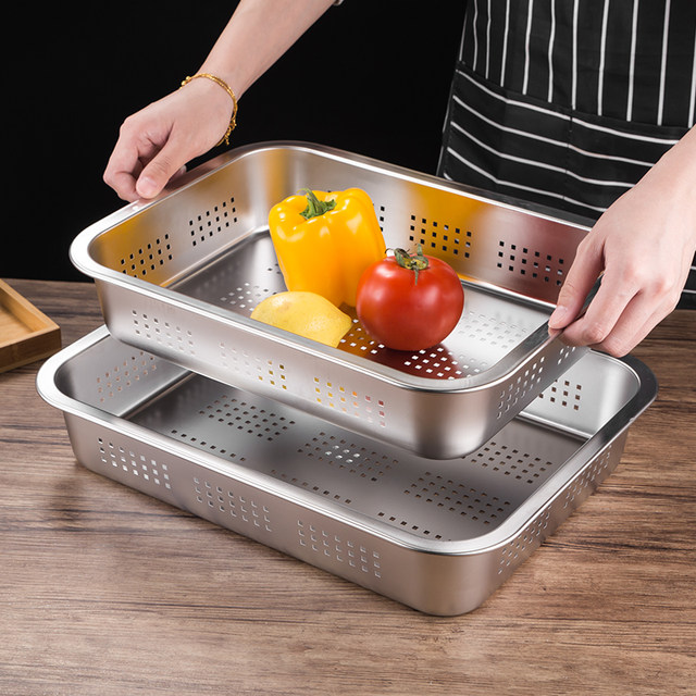 304 stainless steel square basin rectangular flat bottom frying basin ...