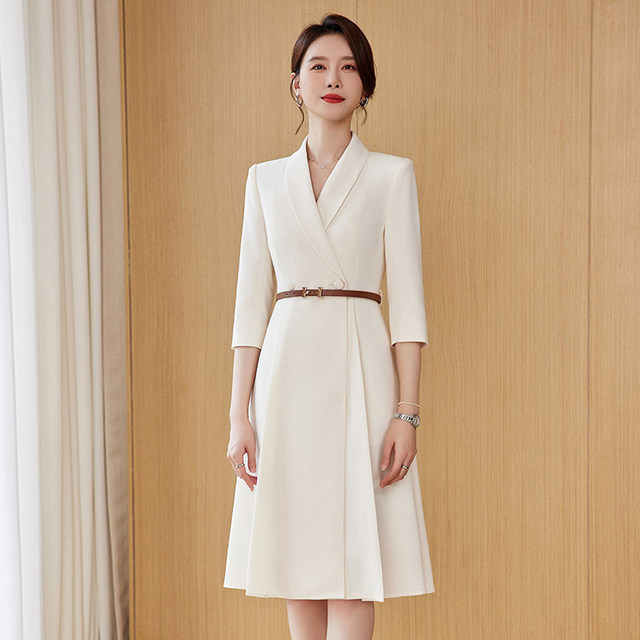 Off-white formal occasion dress ladies temperament fashion suit skirt ...