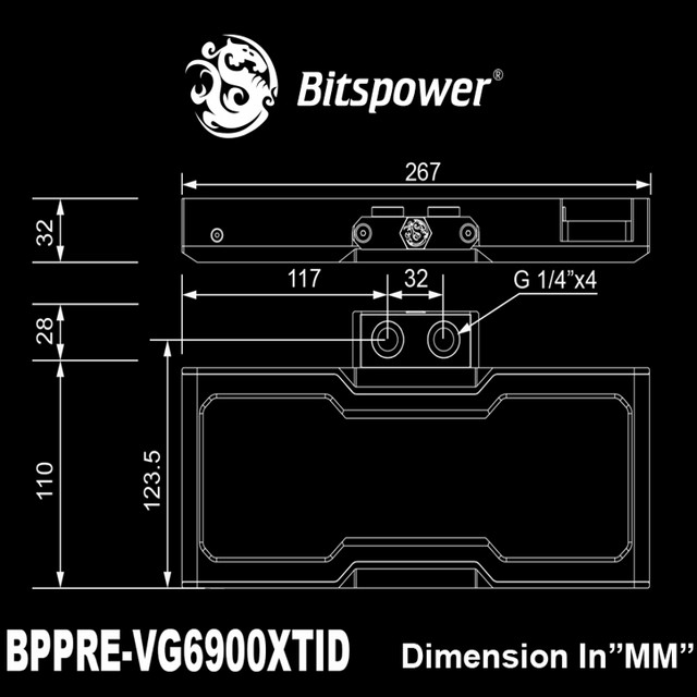 Bitspower computer split full coverage graphics card water block AMD ...