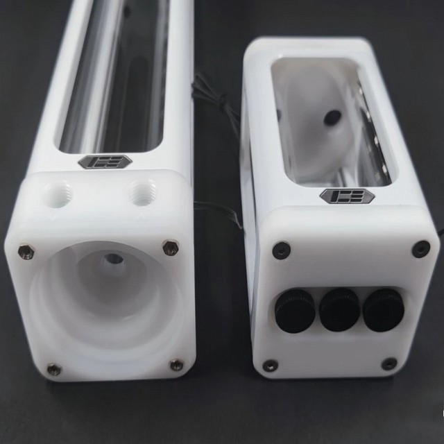 IceMan computer split water cooling pure white D5 water pump water tank ...