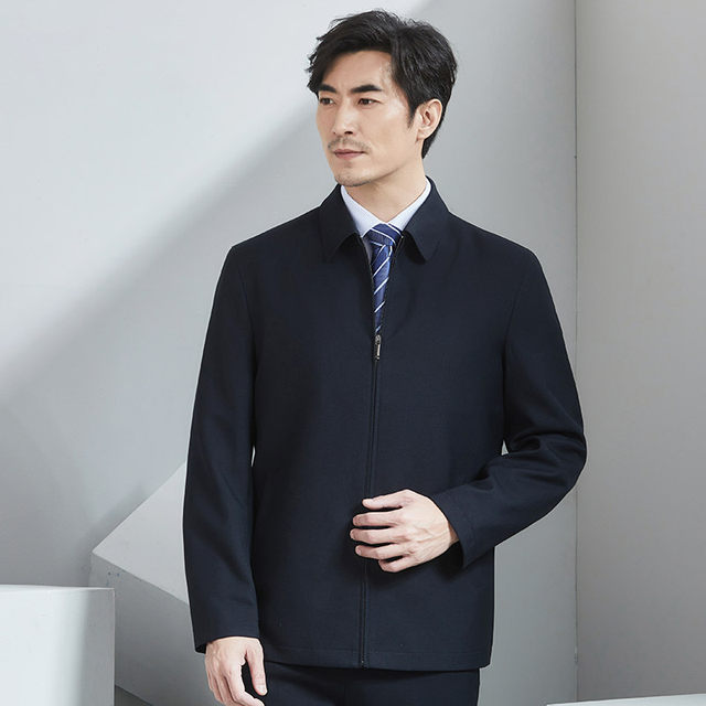Hongdu Jacket Men's Middle-aged and Elderly Executive Lapel Loose Large ...