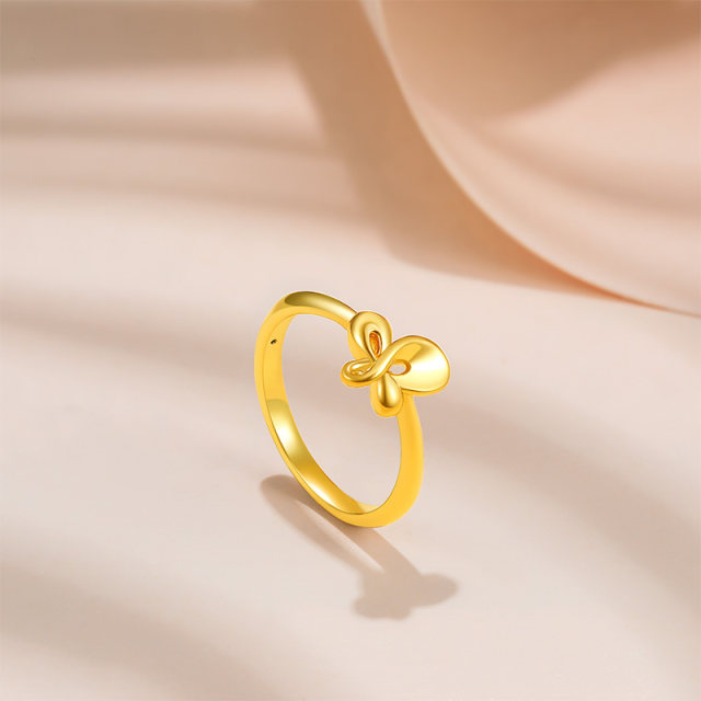 T Zhou Sat Fu Gold Ring Women's Priced Butterfly Ring Women's Ring Tail ...