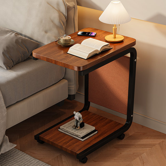 Side table, mobile coffee table, small tea table with wheels, mini ...