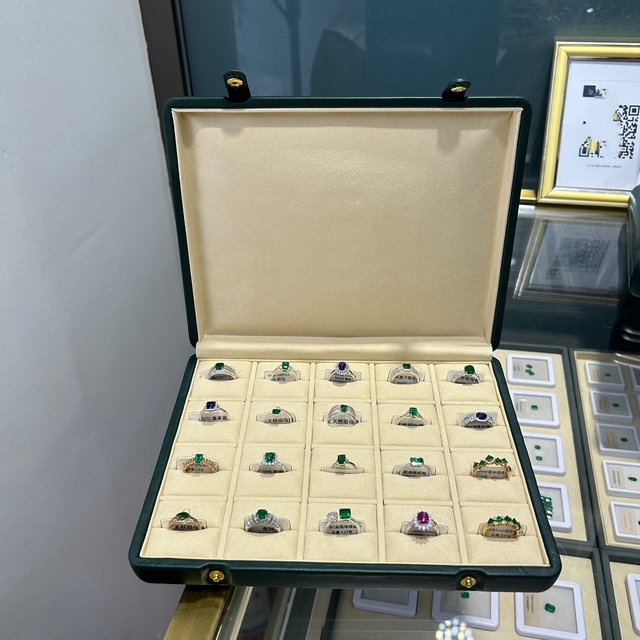 Aishang European leather ring storage box high -end real diamond ...