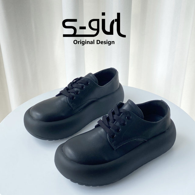 SGIRL TWTW frosted leather platform thick-soled bread shoes for women ...