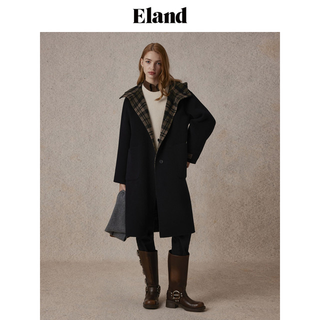 Eland clothes woolen coat women's sweet double-sided coat winter style