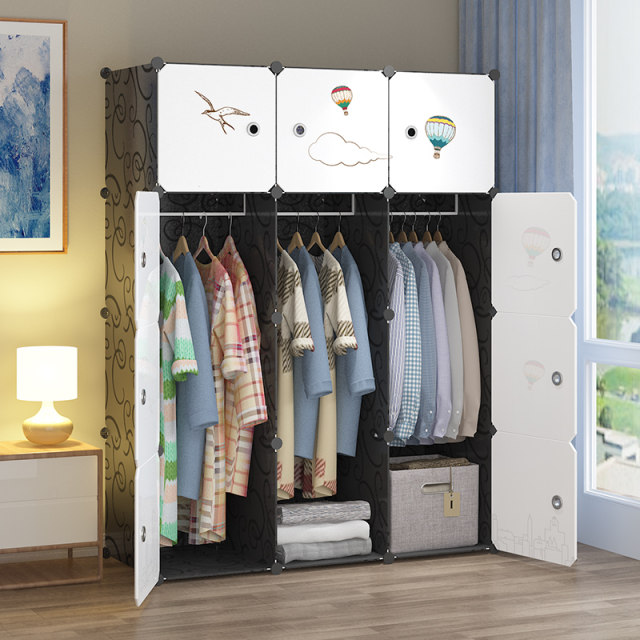Simple wardrobe assembly home bedroom locker dormitory storage cabinet ...