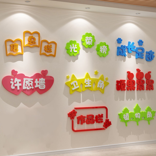 Hygiene corner wall stickers class cultural layout classroom wall ...