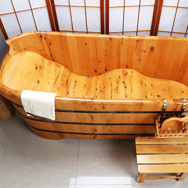 Sichuan Cypress Bath Bucket Wooden Bucket Adult Solid Wood Bath Bucket ...