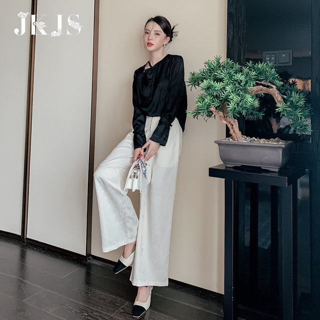 Jkjs satin shirt short Tang dress Chinese style autumn clothes Hanfu ...