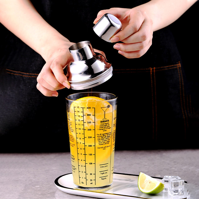 Glass shake wine bartender bartender with formula shaking jugs, three ...