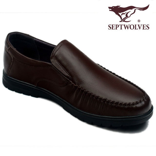 Septwolves men's shoes genuine genuine leather business casual shoes ...