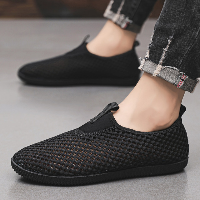 Mesh breathable men's shoes summer mesh hollow thin mesh shoes for men ...
