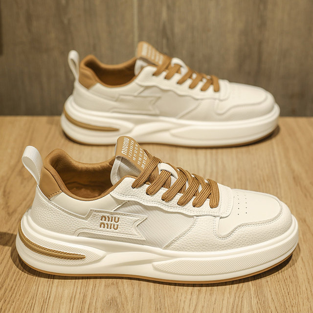 Men's 2025 new summer trendy brand lightweight casual sports pure white ...