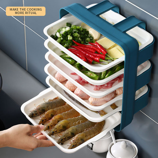 Hot Pot Vegetable Pack Kitchen Plastic Household Three -layer Washing ...