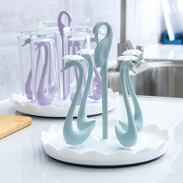 Glass cup rack, water cup upside-down rack, rotating tea cup rack ...