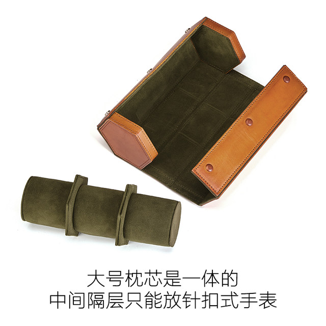 Original leather watch box retro hexagonal convenient business trip ...