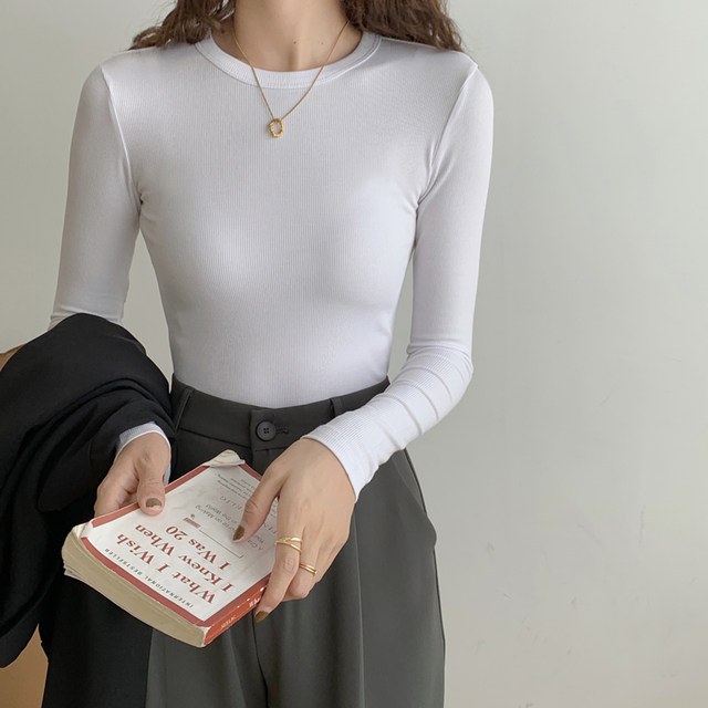 Autumn and winter round collar tight thread slimming hair and thin ...