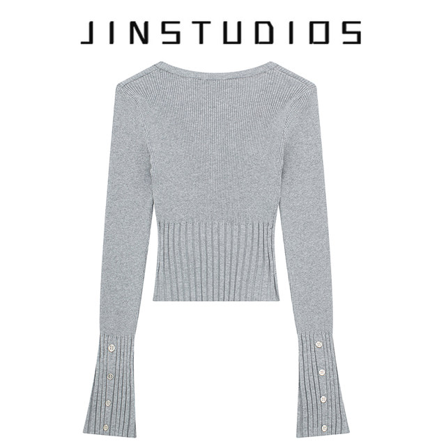 Jin homemade pure desire hot girl wind four -pin -buckle V -neck ...