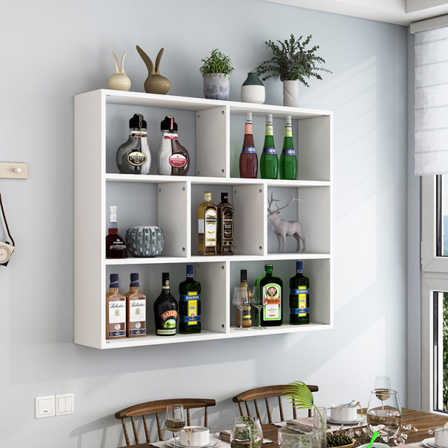 Solid wood wall storage rack wall-mounted bookshelf wall-mounted wall ...