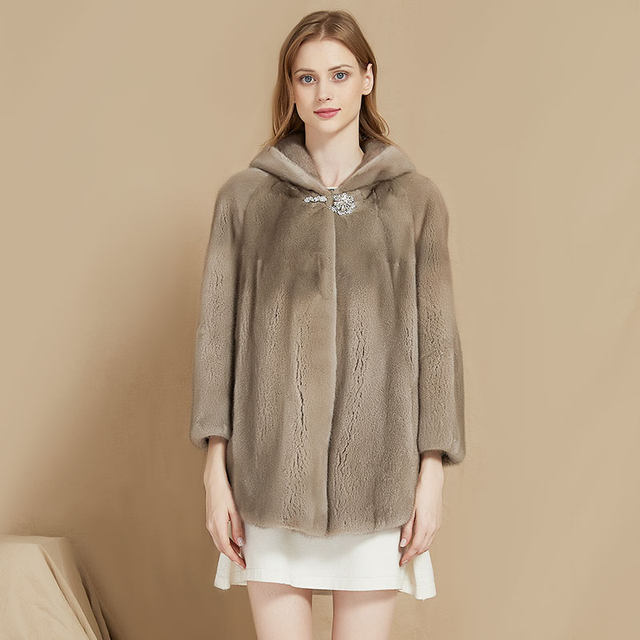 Mo Xuan 2024 mid -length imported purple -standard crown velvet mink ...