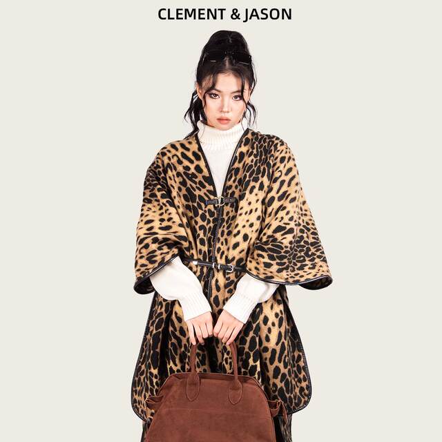 Original leopard coat coat shawl in European and American high -level ...