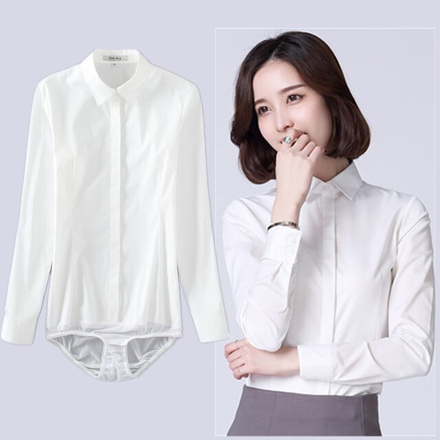 2024 new long -sleeved conjoined shirt women's pants shirt inch ...