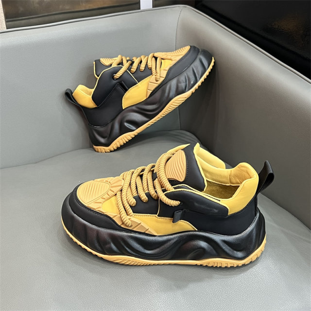 European Daddy Shoes Male 2023 Autumn and Winter New Leather Megispy ...
