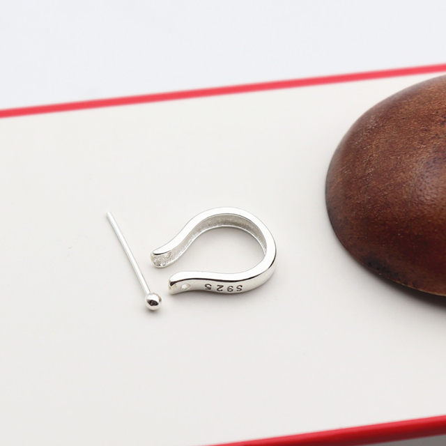 U-shaped needle pendant buckle S925 sterling silver jade Buddha jade crystal beeswax clip buckle ...