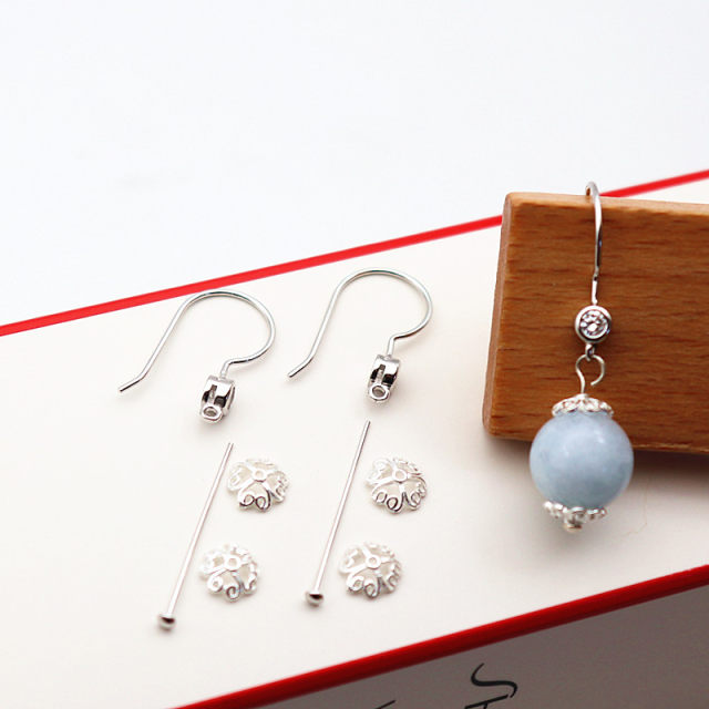 Material Pack S925 Sterling Silver Set Bolded Ear Hook Diamond Diy Homemade Handmade Earrings ...